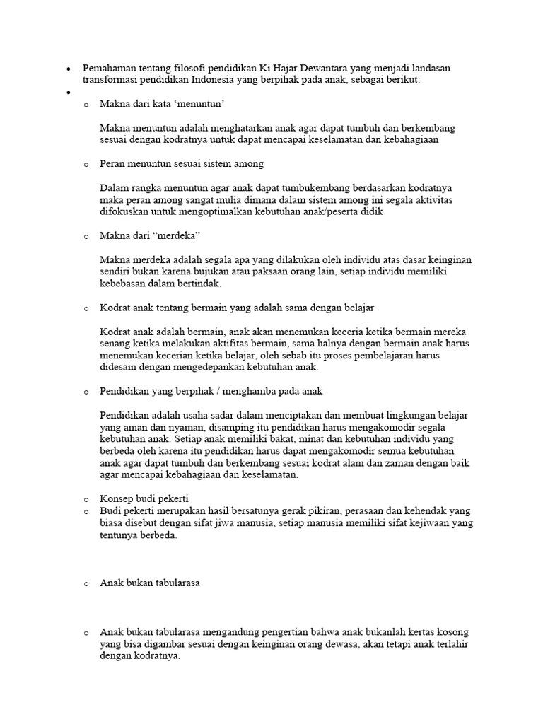 Pemahaman Tentang Filosofi Pendidikan Ki Hajar Dewantara Yang Menjadi ...