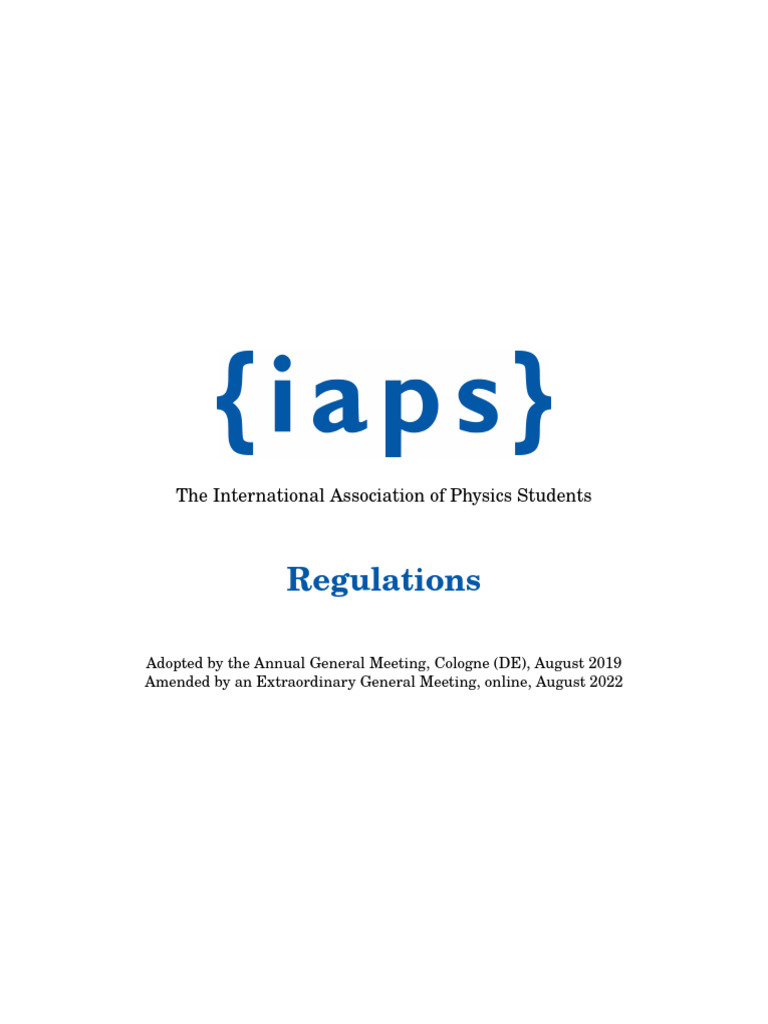 Iaps Regulations 2022 | Download Free PDF | Voting | Archive