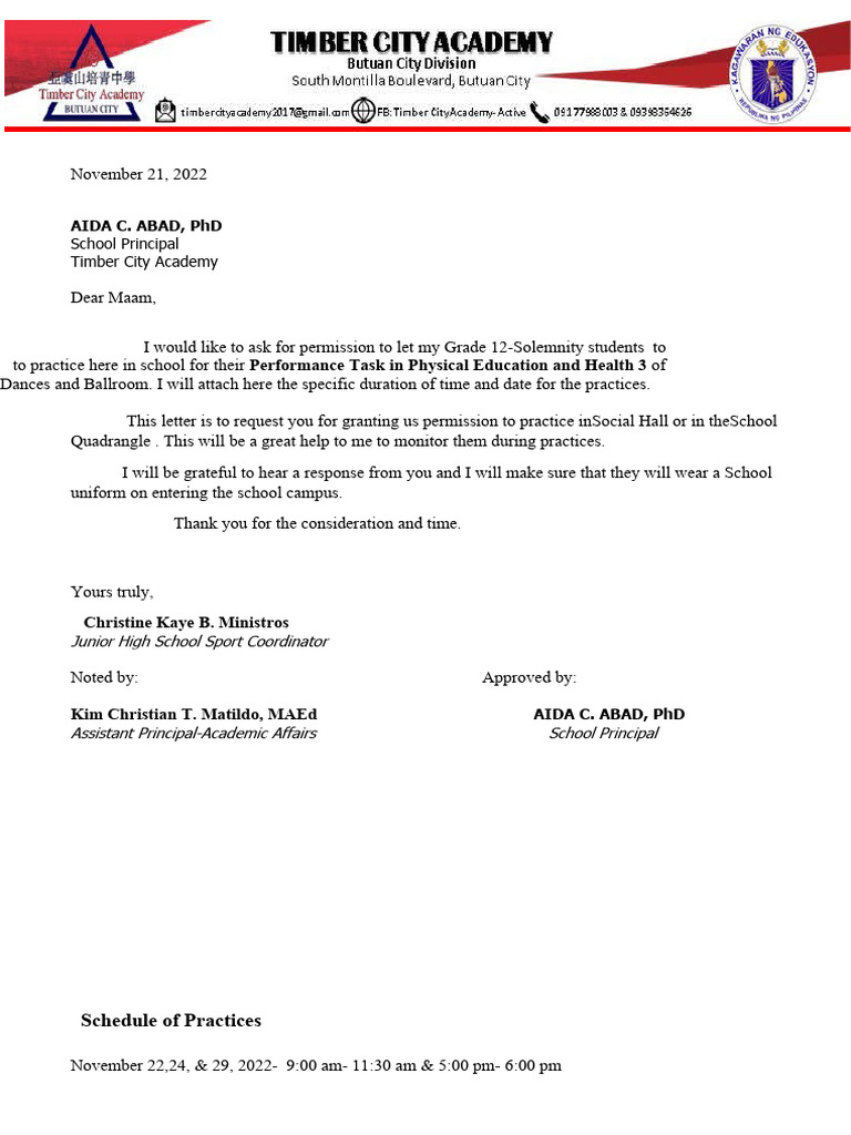 Letter of Practices | PDF