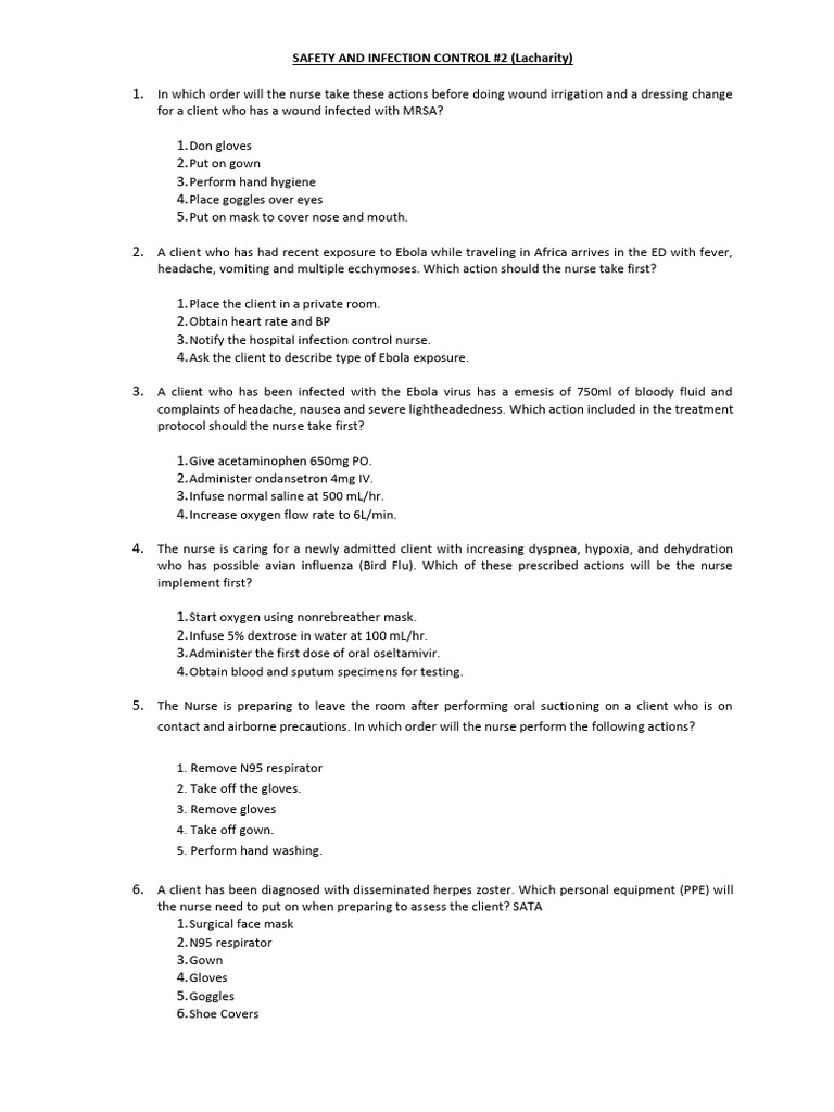 Safety and Infection Control 2 | PDF | Zika Fever | Methicillin ...