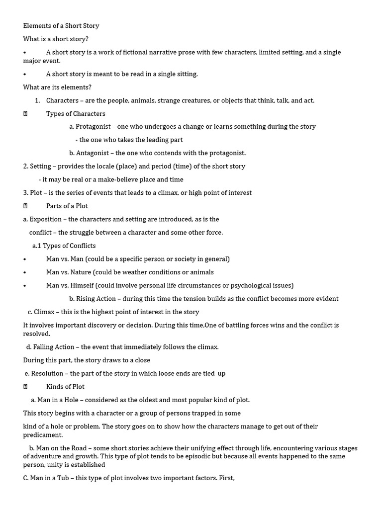 Key Elements of a Short Story | PDF