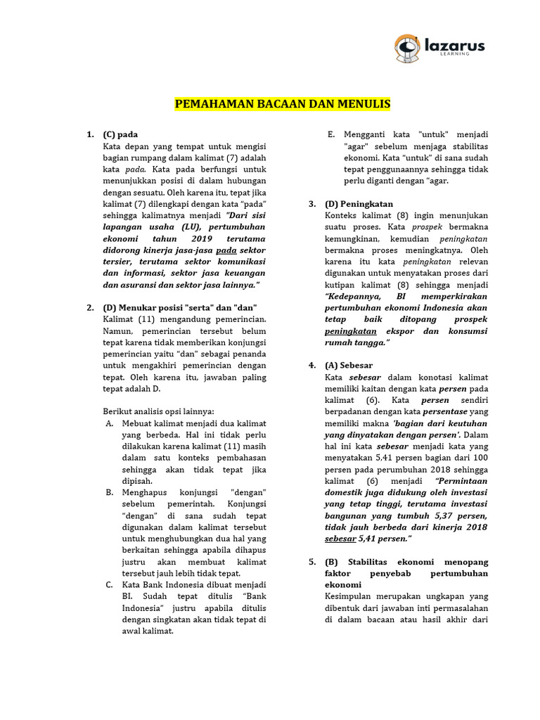 (Pembahasan) PBM Dan PPU 001 | PDF