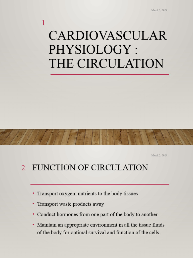 Cardiovascular Physiology - The Circulation | PDF