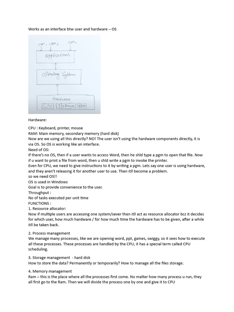 Works As An Interface BTW User and Hardware | PDF