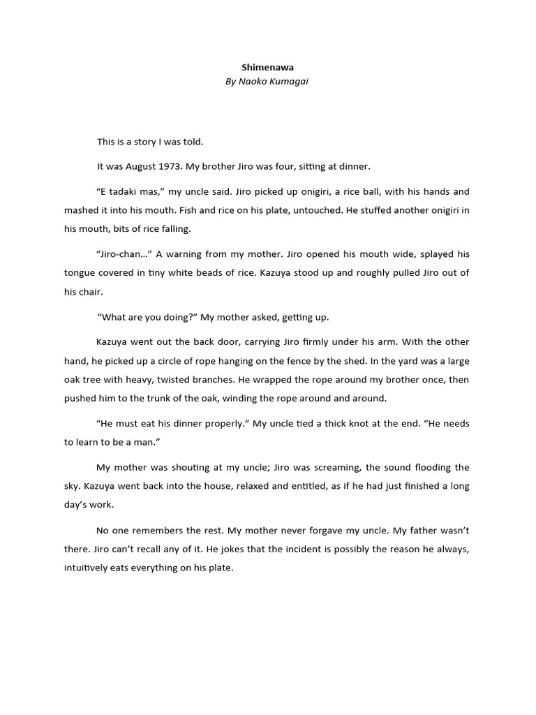 Shimenawa Short Story | PDF