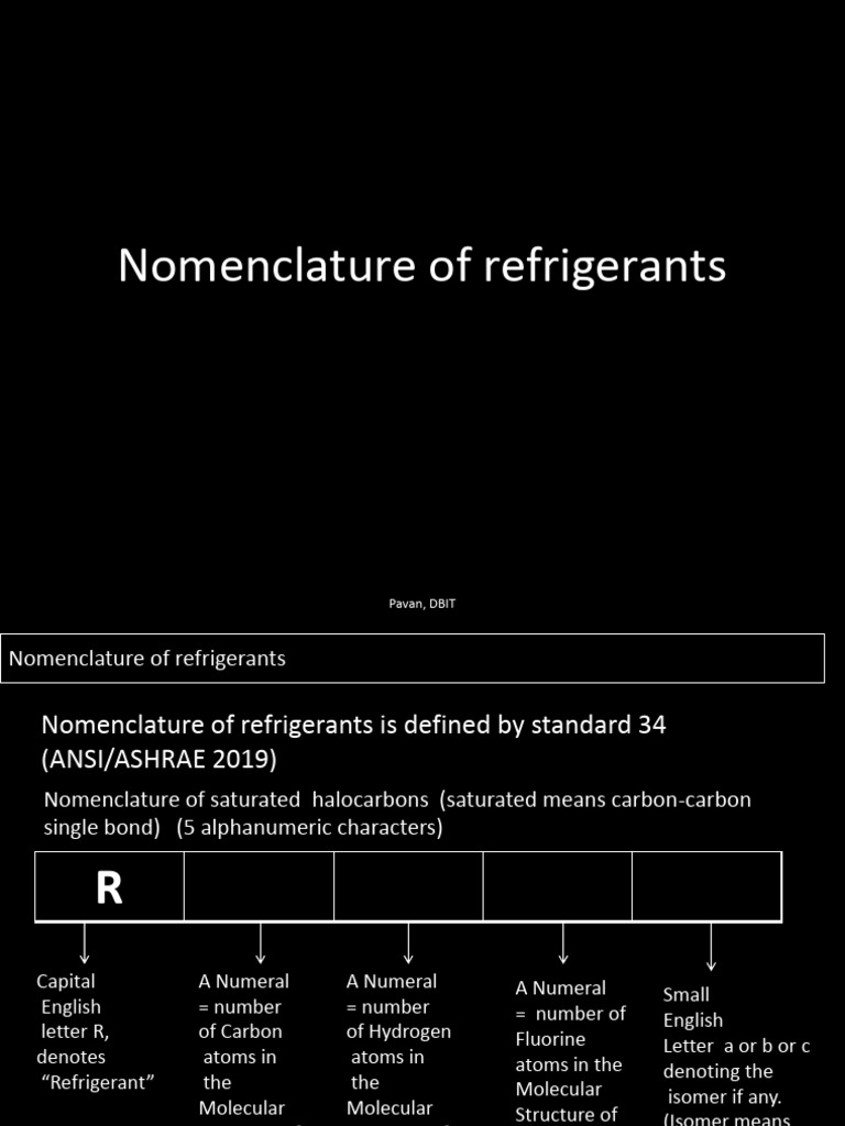2nomenclatture of Refrigerants | PDF