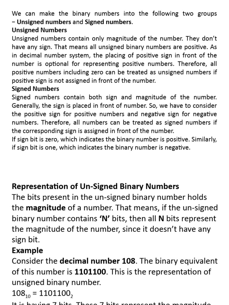 Signed vs Unsigned Binary Numbers | PDF | Numbers | Lexicology
