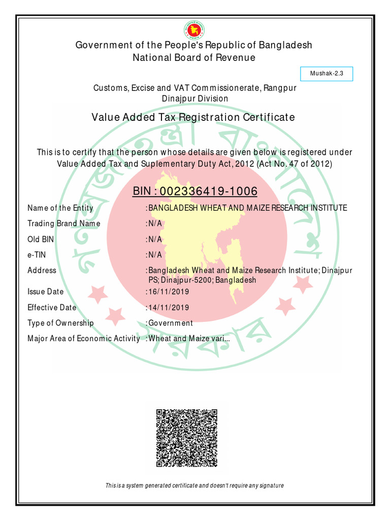 Tax Certificate | PDF