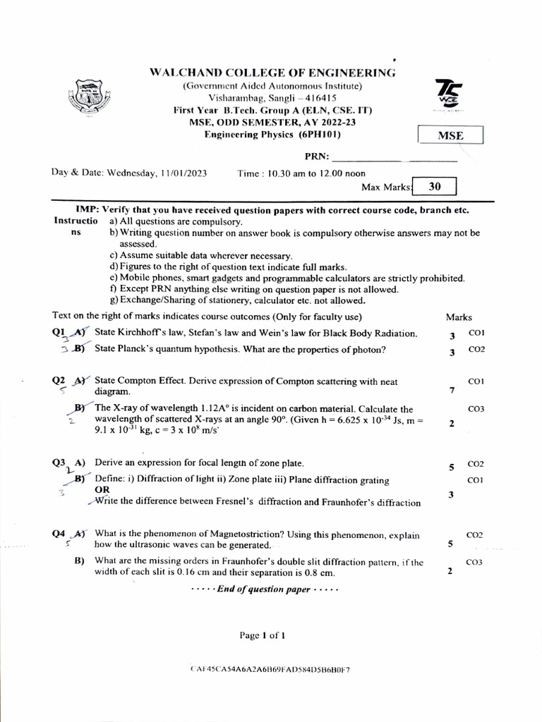 Walchand College of Engineer | PDF | Science & Mathematics | Technology & Engineering