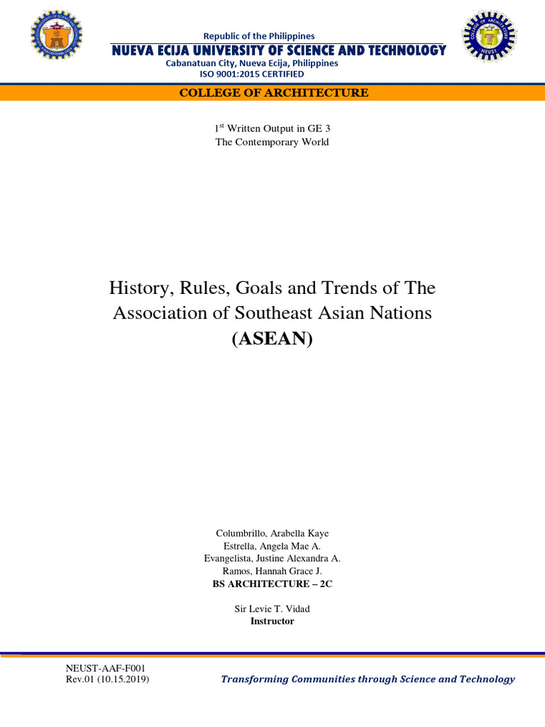 Asean History, Roles, Goals, Trends | PDF | Sustainability | Economies