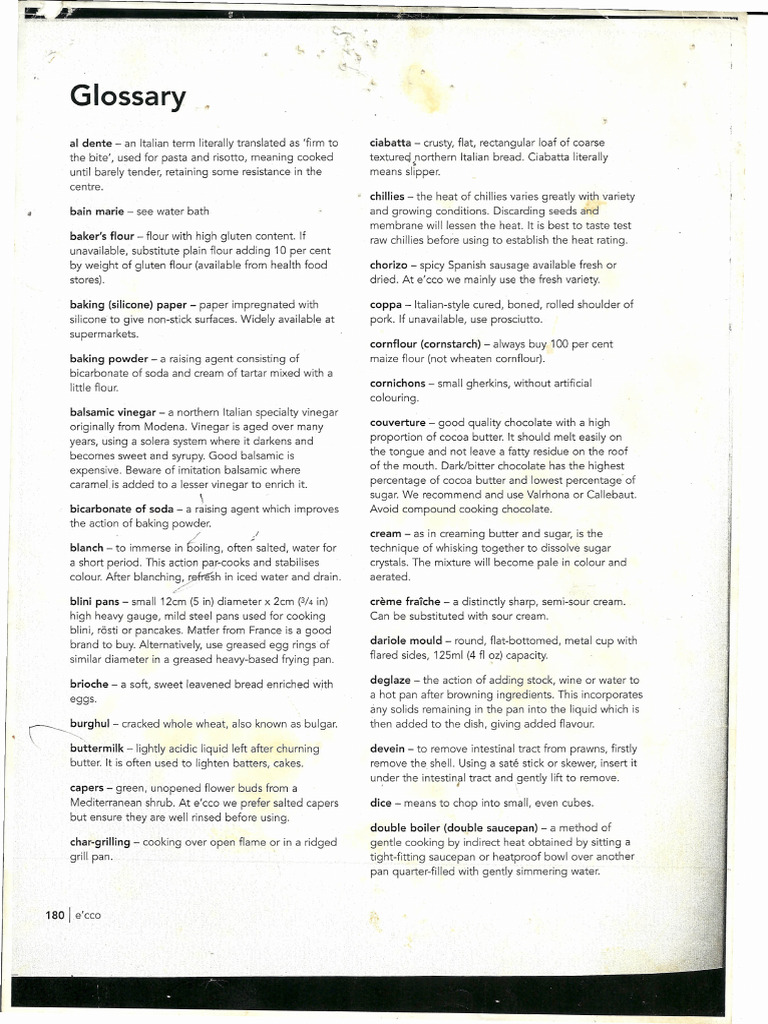 Kitchen Glossary 1 | PDF