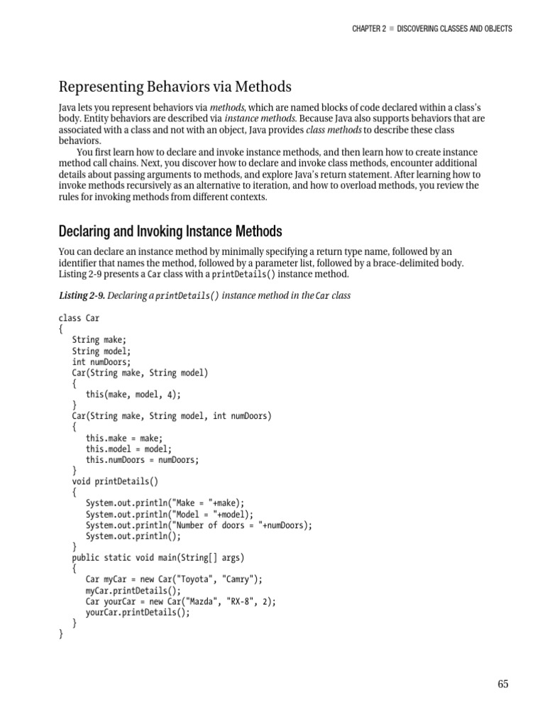 Representing Behaviors Via Methods Pdf Parameter Computer Programming Method Computer