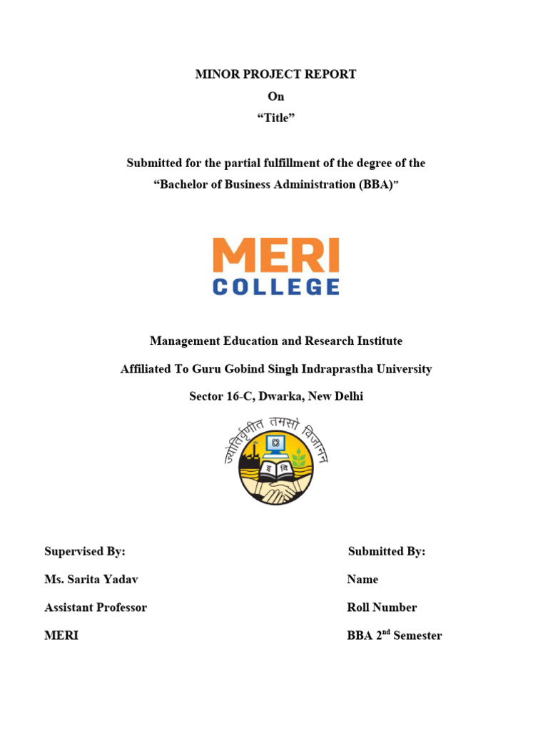 Minor Project Guidelines | PDF