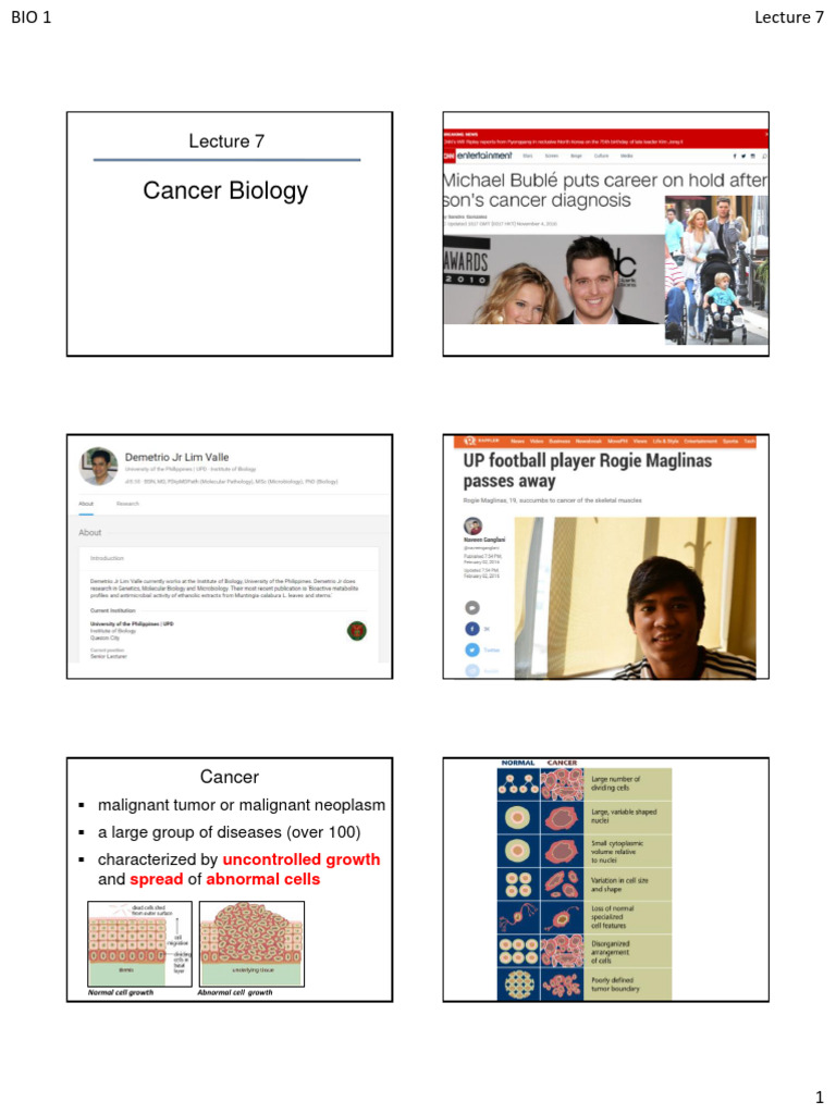 Lecture 7 - Cancer Biology | PDF