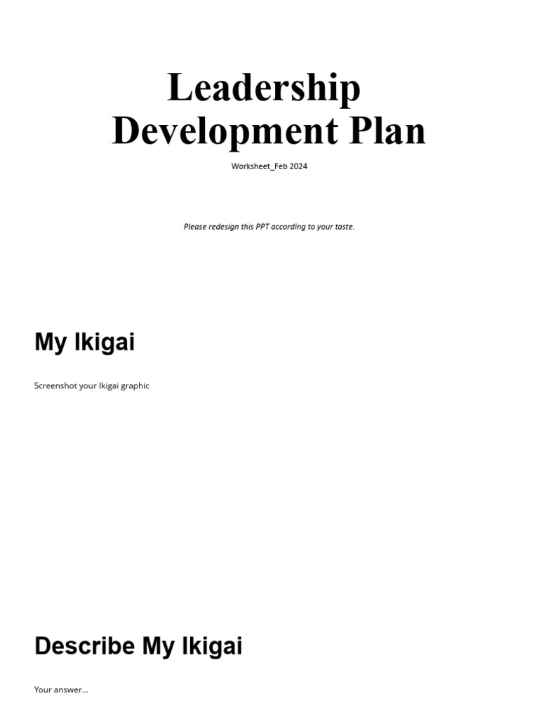Leadership Development Plan | PDF | Leadership | Behavior
