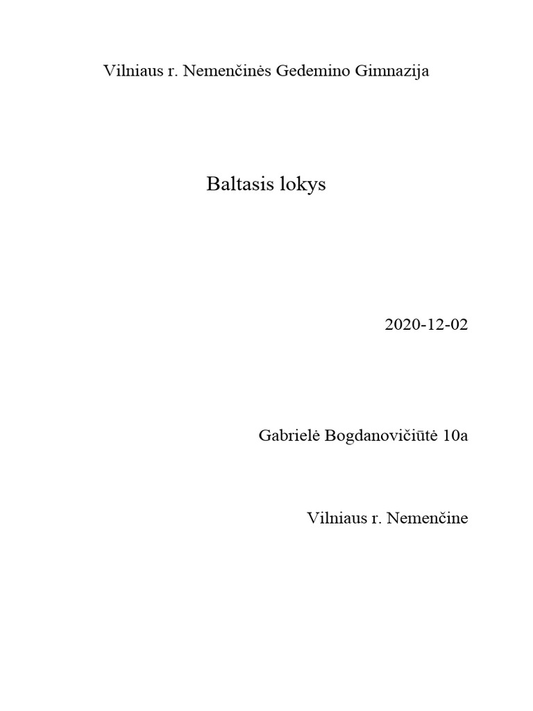 Baltasis Lokys | PDF