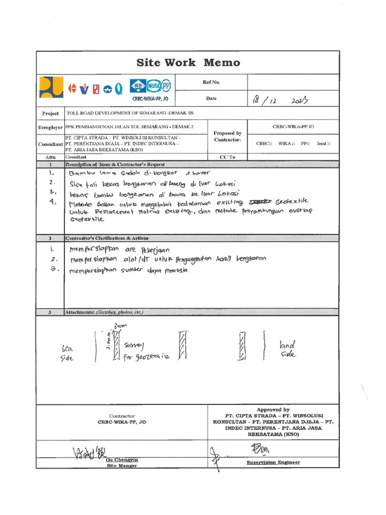 Site Work Memo Bambu Matras 12-18-2023 | PDF