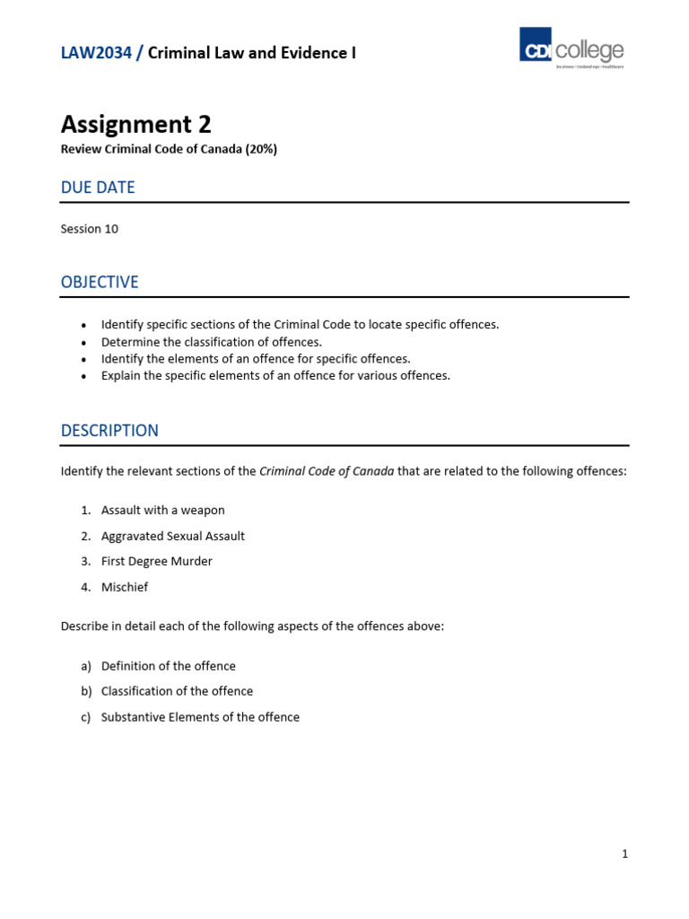 Criminal Code Offences Analysis Guide | PDF