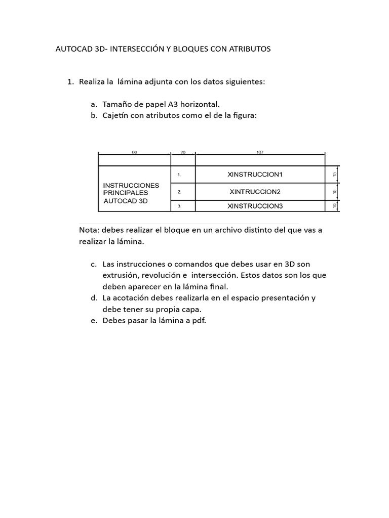 Autocad 3D Lámina Repaso | PDF