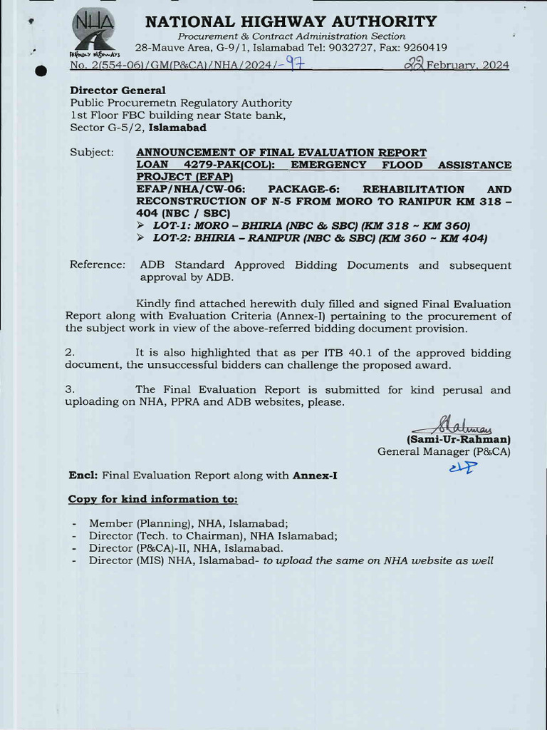 National Highway Authority | PDF | Leadership | Business