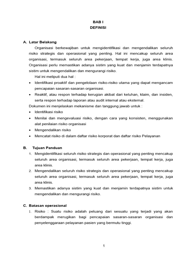 Panduan Manajemen Risiko Klinis Pdf