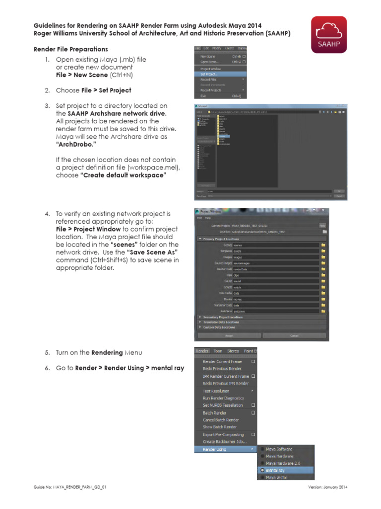 Maya Render Farm GD Rev1 | PDF | Computer File | Autodesk Maya