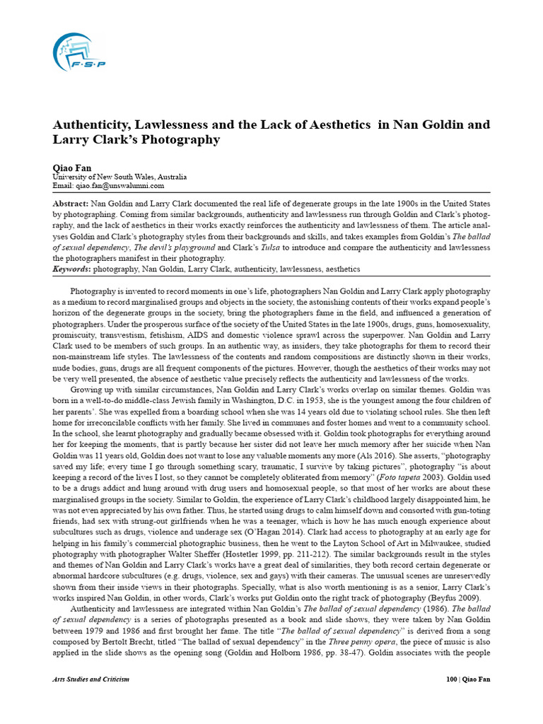 QIAO FAN - AUTHENTICITY, LAWLESSNESS AND THE LACK OF AESTHETICS IN NAN ...