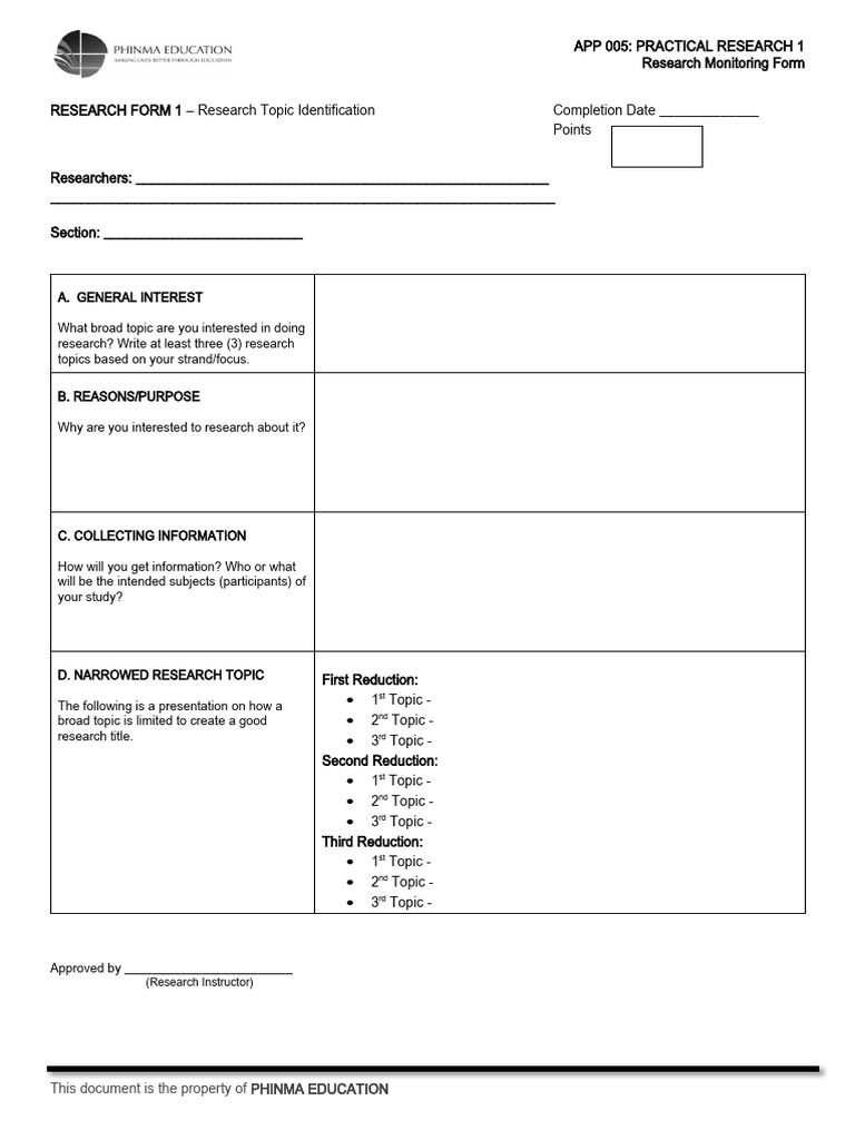 App 005 Research Forms 1 3 | PDF