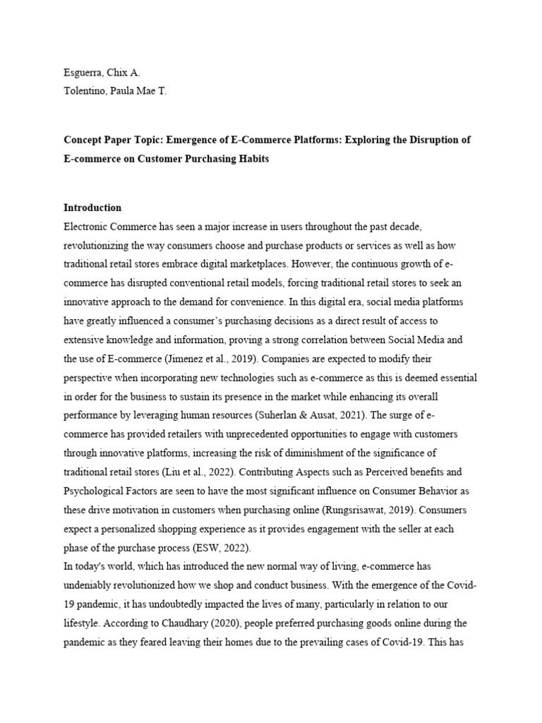 Concept Paper | Download Free PDF | E Commerce | Survey Methodology