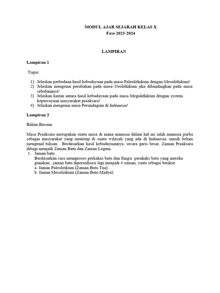 Modul Sejarah Kelas X | PDF | Sains & Matematika | Sejarah