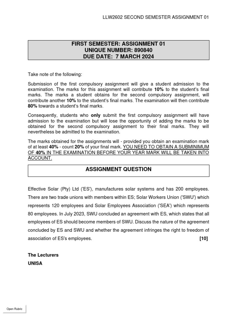 LLW2602 Assignment 01 Guidelines | PDF | Technology & Engineering
