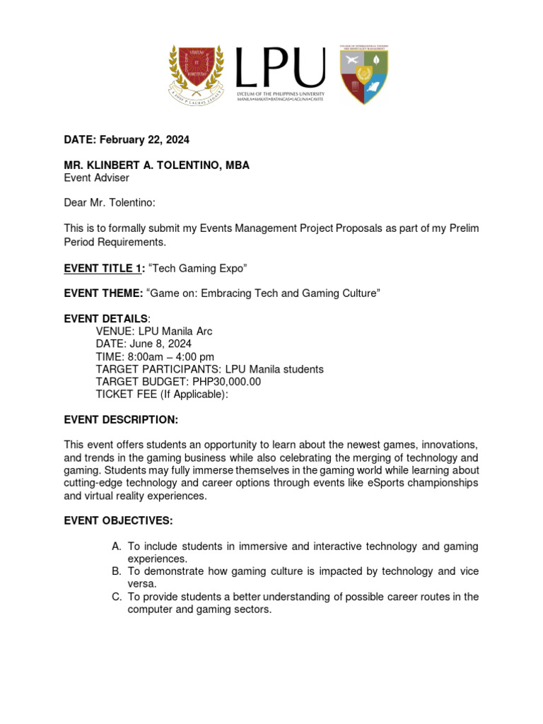 Assignment 1 Preferred Event Titles | PDF | Virtual Reality | Human ...