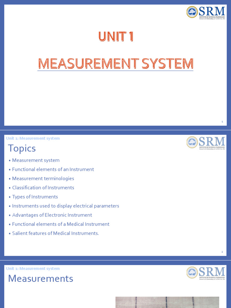 Unit 1 - BS - Mam | PDF | Sensor | Measuring Instrument
