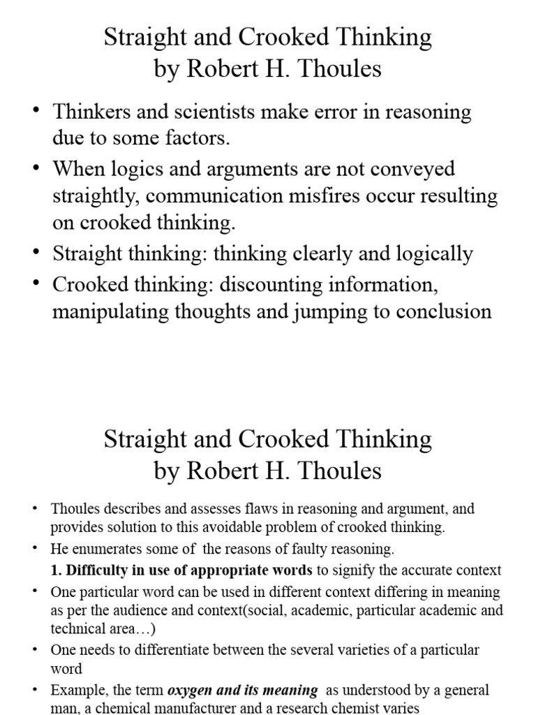 Straight and Crooked Thinking | PDF