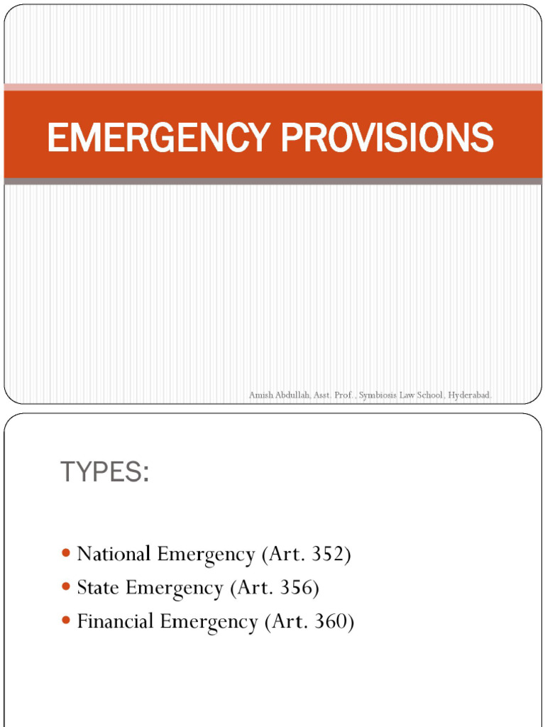 Emergency Provisions Indian Law | PDF