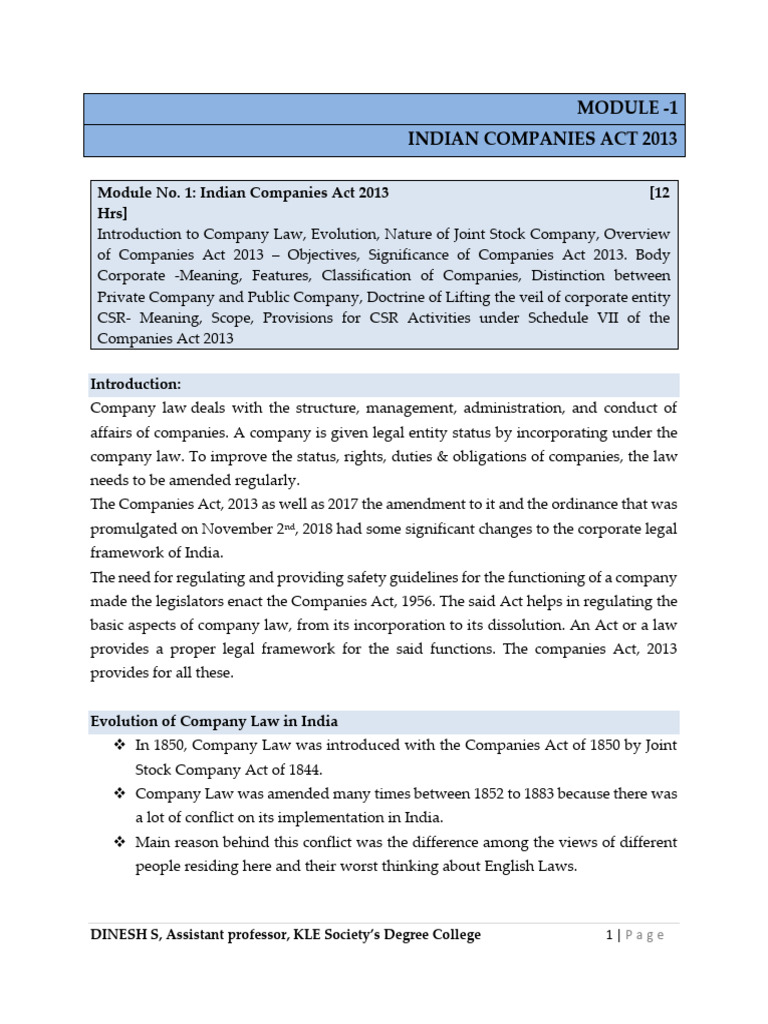 Unit 1 Company Law Pdf Corporate Social Responsibility Fraud
