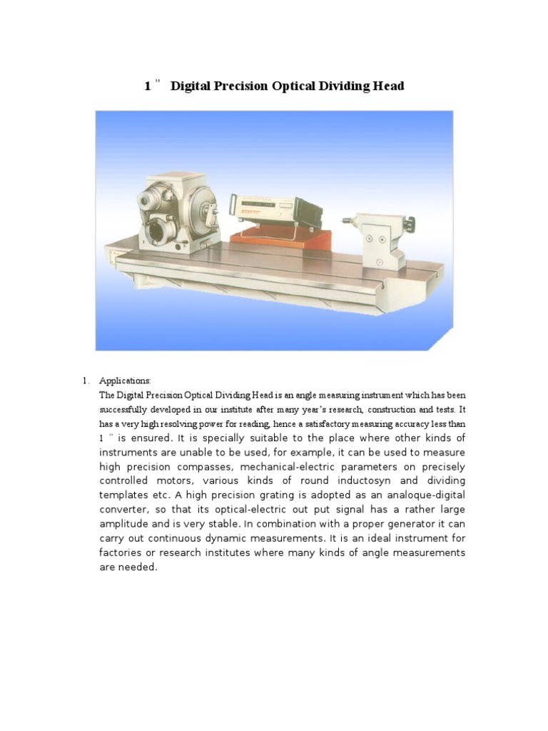 Optical Dividing Head | PDF