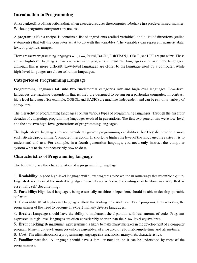 BE EE-EC BCE Programming Languages Pratibha Saraf | PDF | Object Oriented Programming | Computer ...