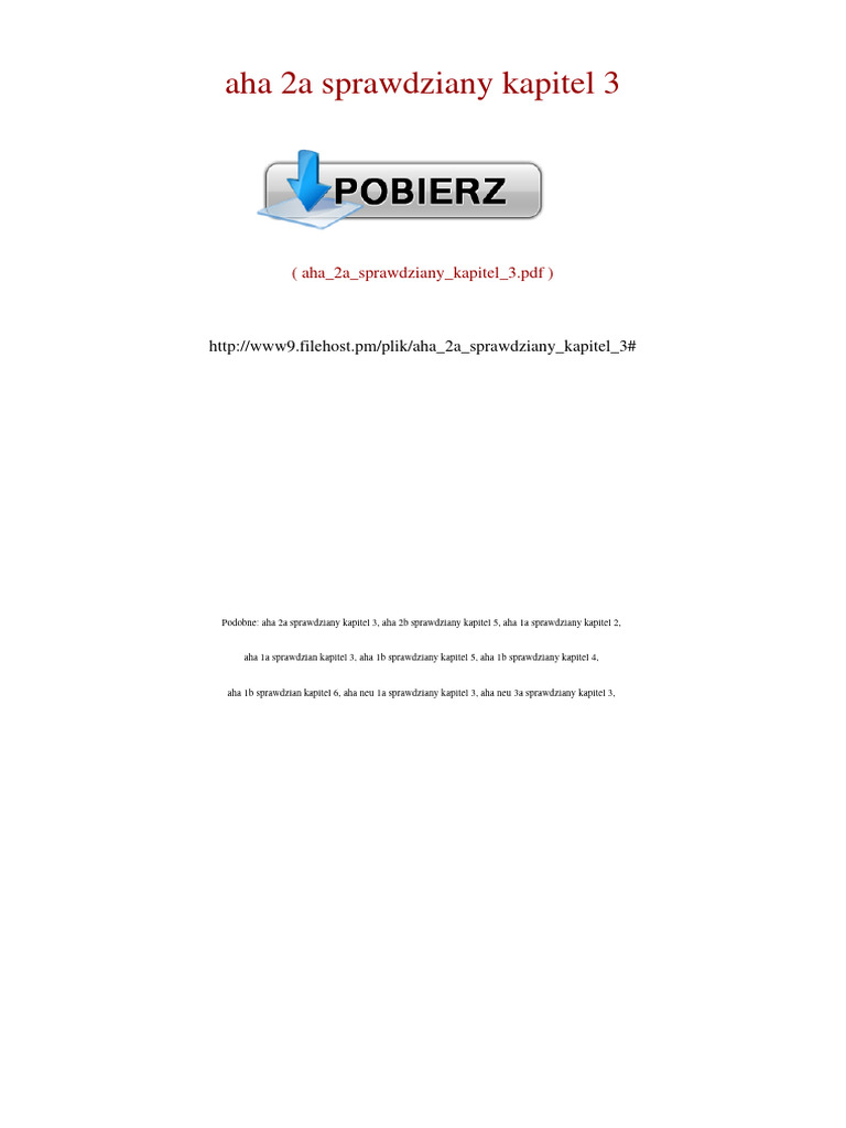 Aha 2a Sprawdziany Kapitel 3 | PDF