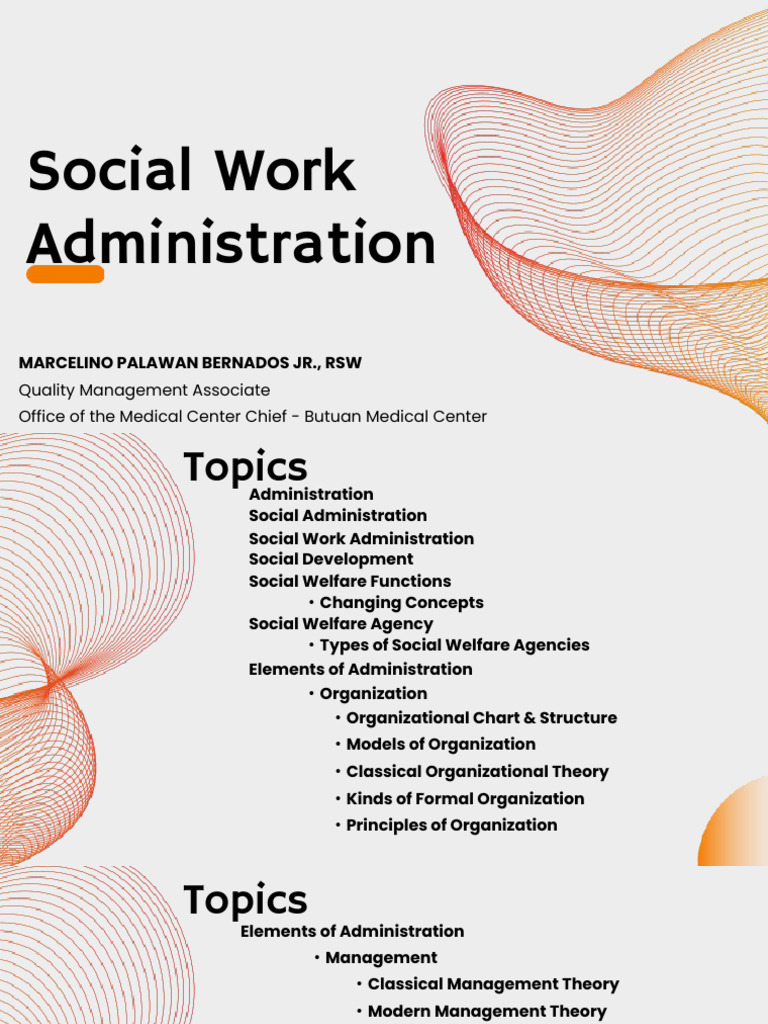 Social Work Administration Overview | PDF | Organizational Structure ...