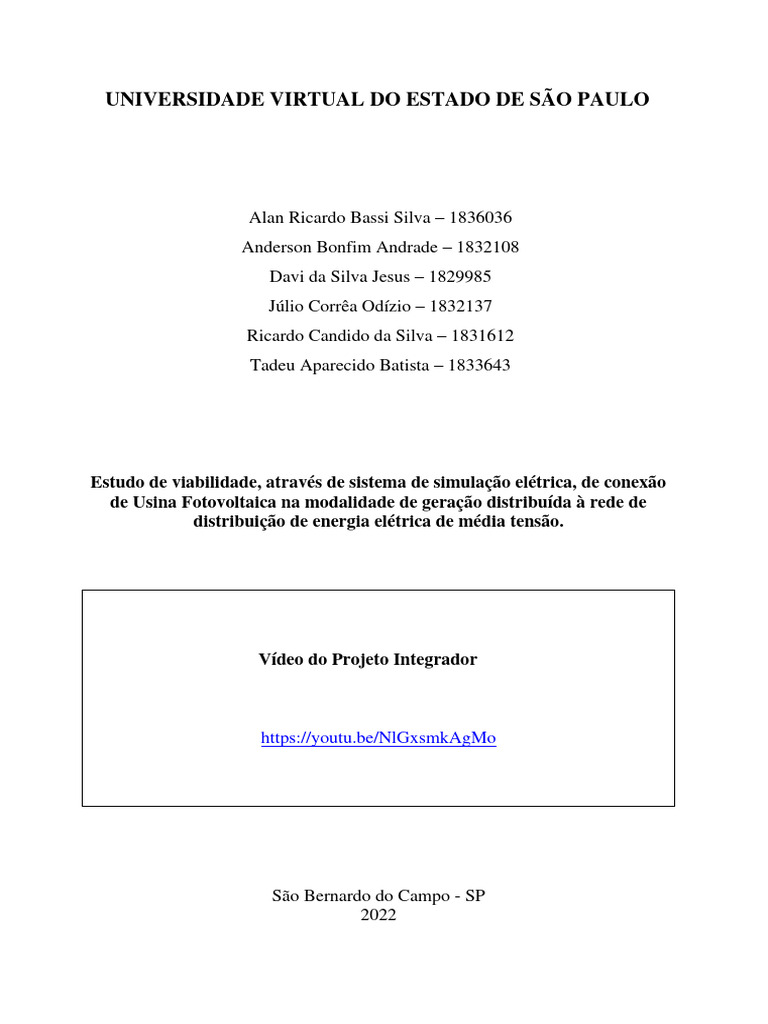 PI VII - Relatório FINAL | PDF | Tecnologia e Engenharia