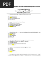 70 Food and Beverage (F&B) Service Multiple Choice Questions and ...