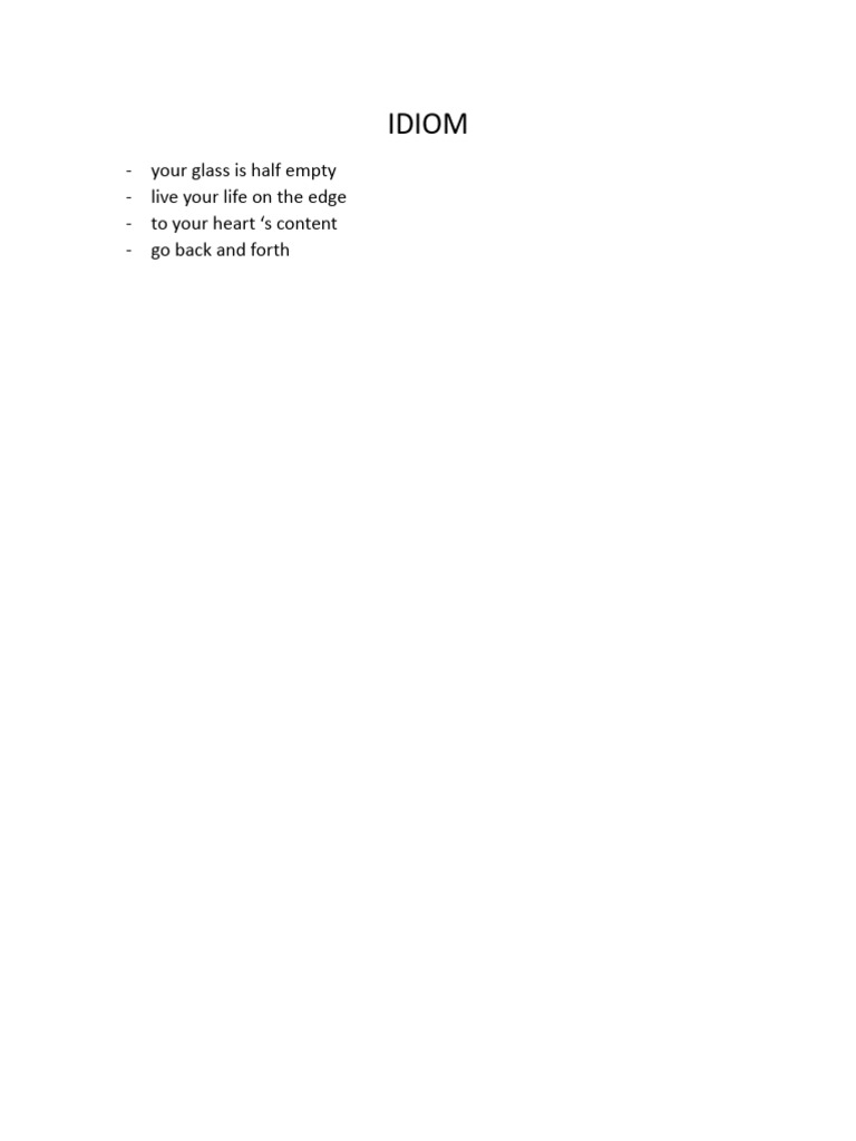 Idiom | PDF Idiom | PDF