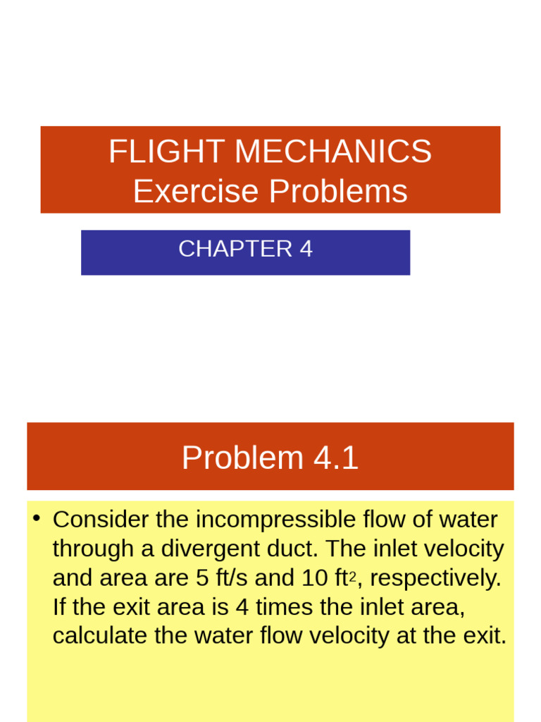 Flight Mechanics Exercise Problems | Download Free PDF | Mach Number | Fluid Dynamics