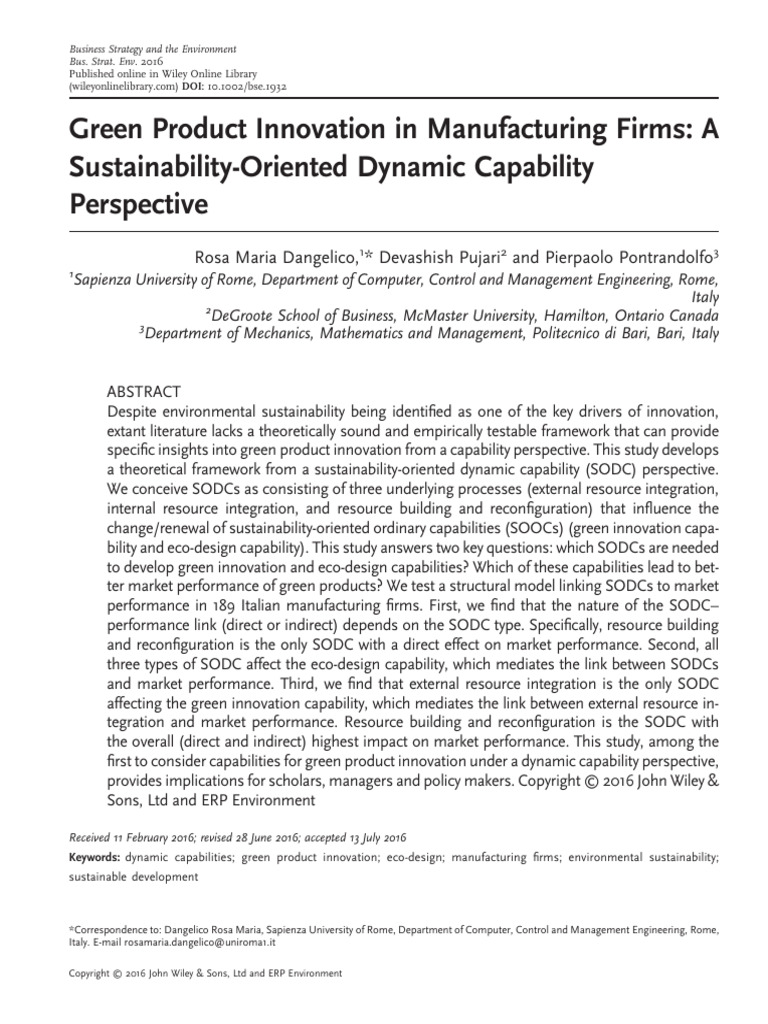 Green Product Innovation in Manufacturing Firms: A Sustainability ...