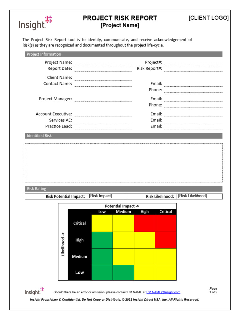 Risk Report Template | PDF | Risk