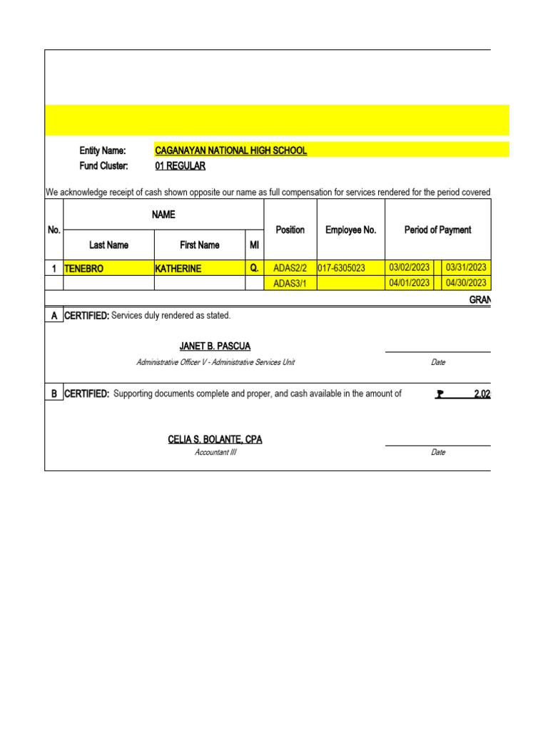 Payroll For Promotion and Reclassification | PDF | Payroll | Payroll Tax