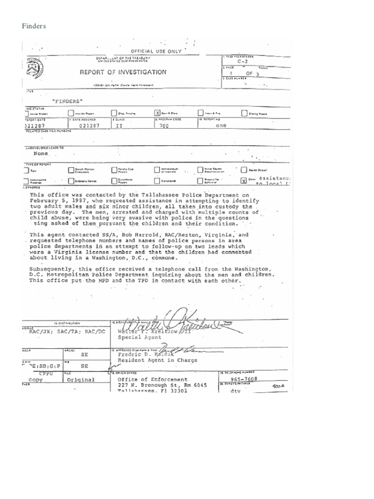 Finders (Cult) | PDF | Central Intelligence Agency | Father