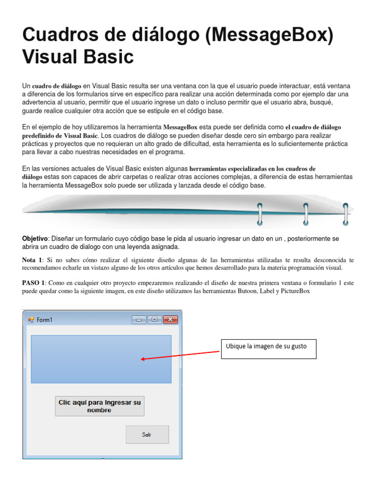 Cuadros de Diálogo en Visual Basic | PDF