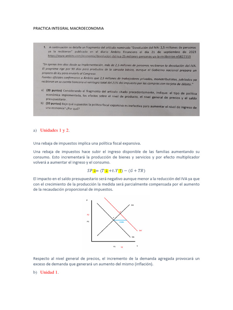 Practica Integral Macroeconomia 2024 Feb | PDF | La política fiscal ...